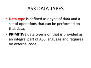 Introducing to AS3.0 programming | PPTX