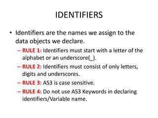 Introducing to AS3.0 programming | PPTX