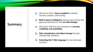 Introducing to sql server 2022 | PPTX