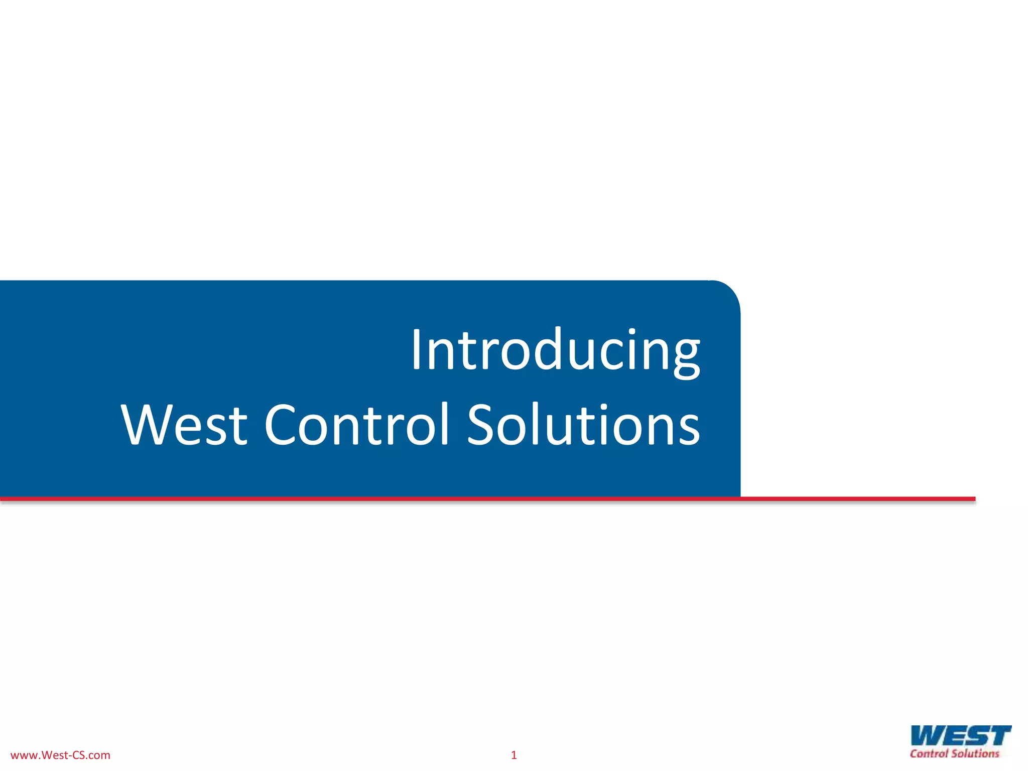 Introducing west control solutions | POTX