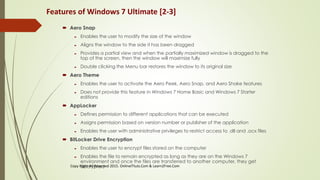 What is Windows 7 and Futures | PPTX