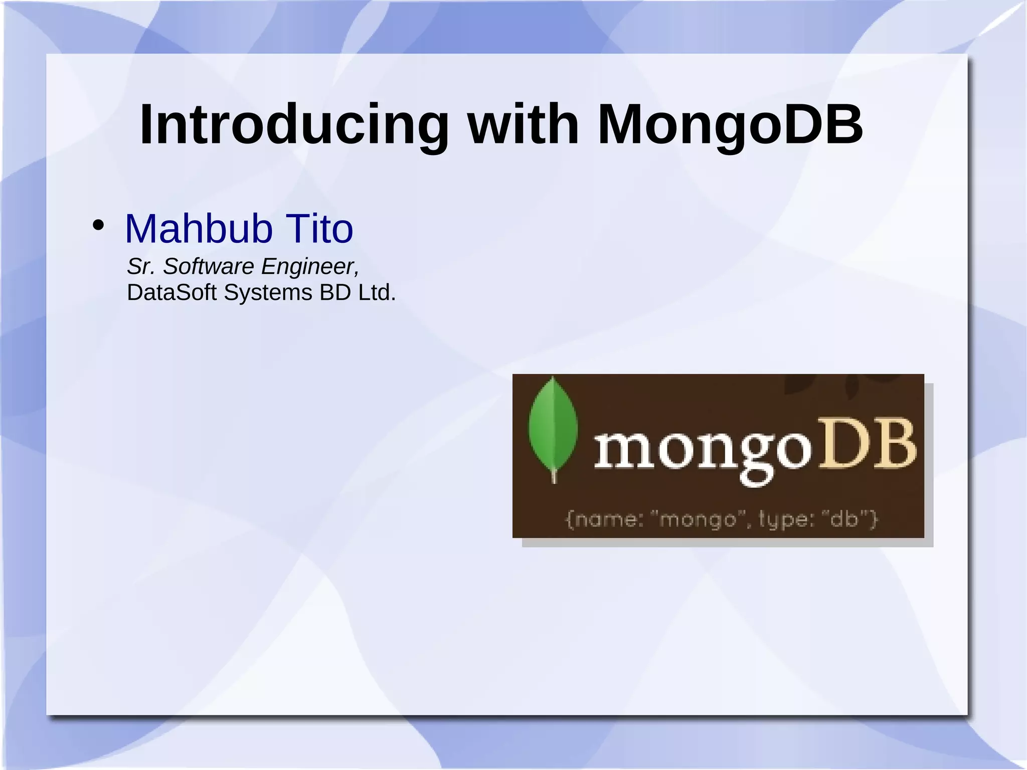 Introducing with MongoDB | PPT