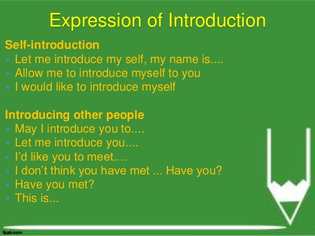 Introducing yourself