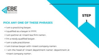 Introducing yourself as a lawyer | PPTX