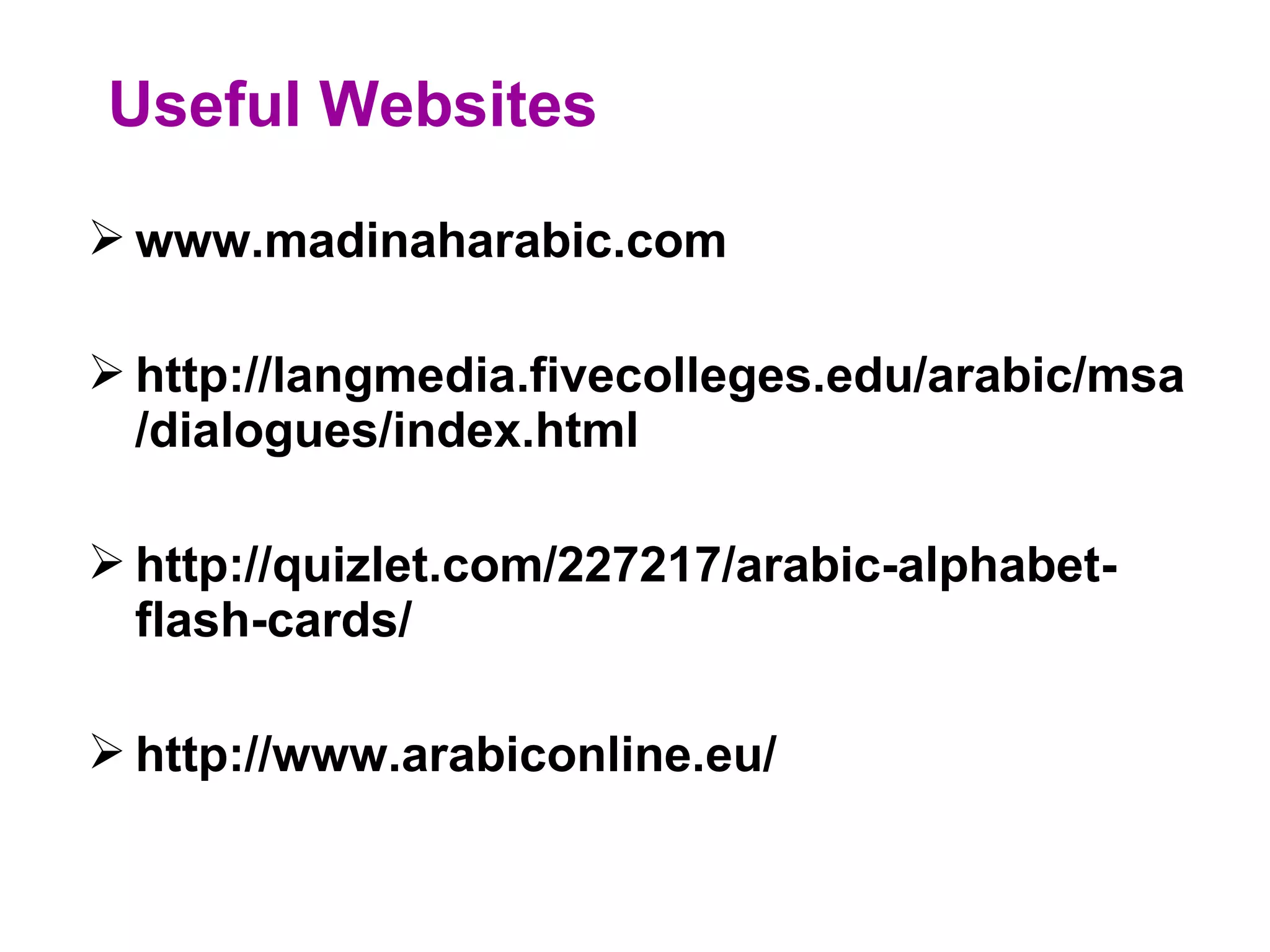 Introducing yourself in Arabic | PPT