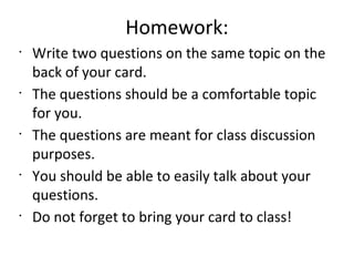 Introducing yourself to the class | PPT