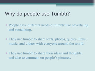 Introducing you to the world of tumblr | PPT