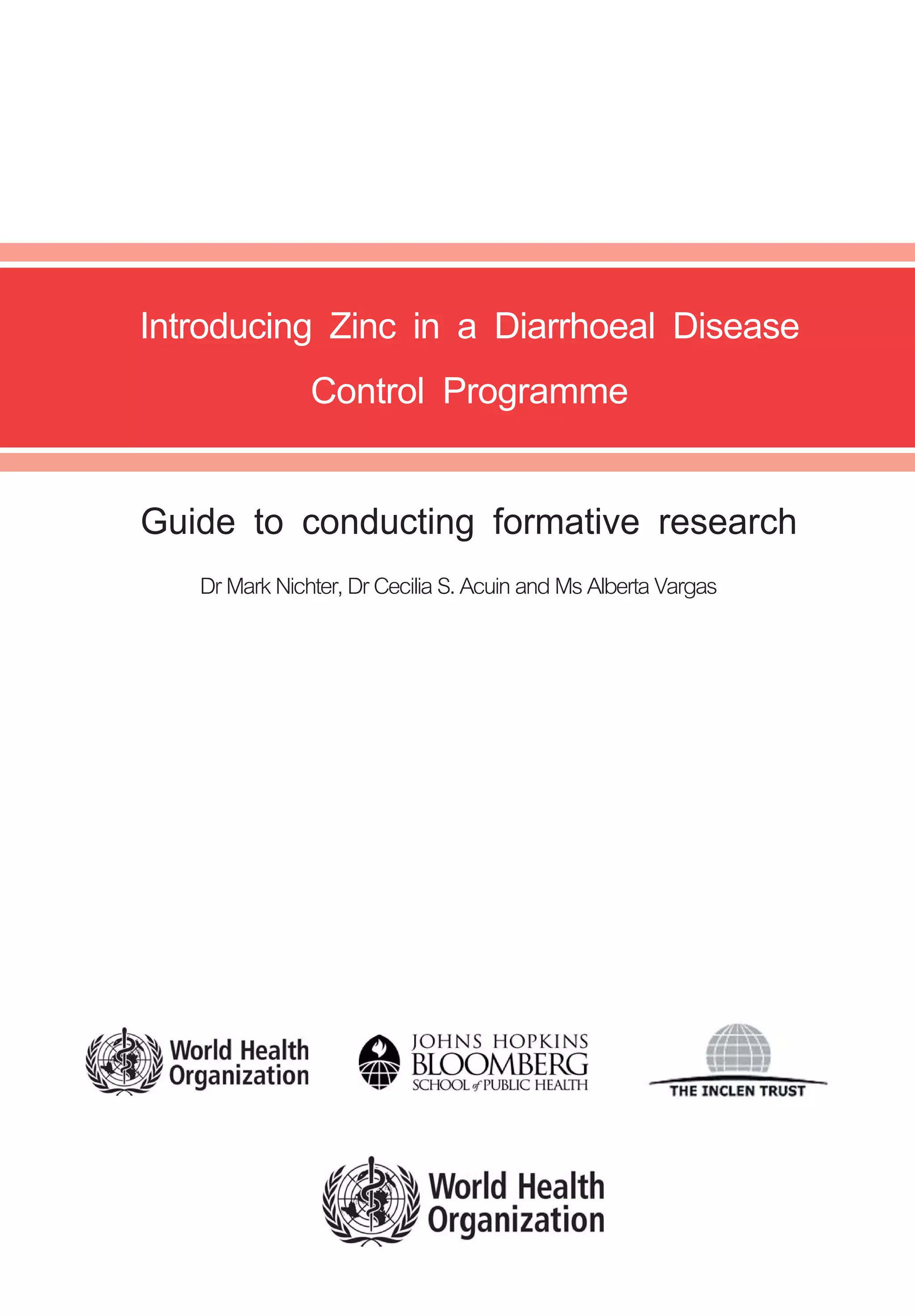 Introducing zinc in a diarrheal disease control program | PPT