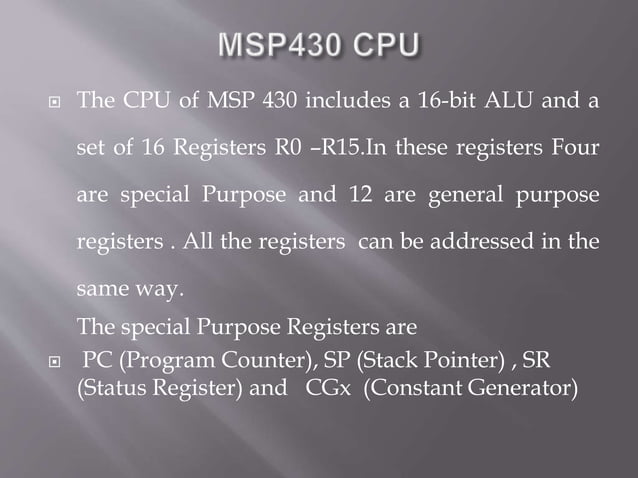 Introducion To Msp430 Microcontroller Pptx Operating Systems Computer Software And Applications