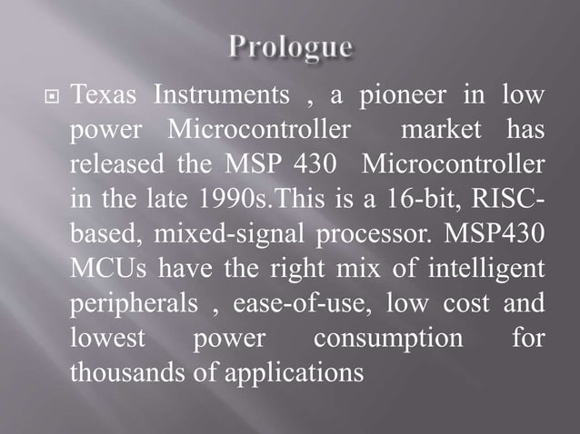 Introducion To Msp430 Microcontrollerpptx