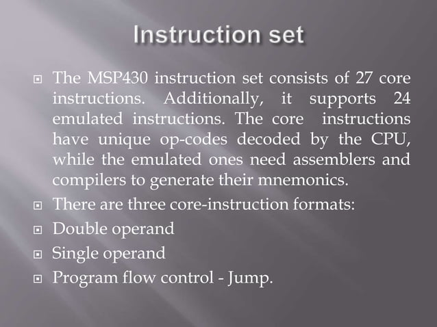 Introducion to MSP430 Microcontroller.pptx | Operating Systems | Computer Software and Applications