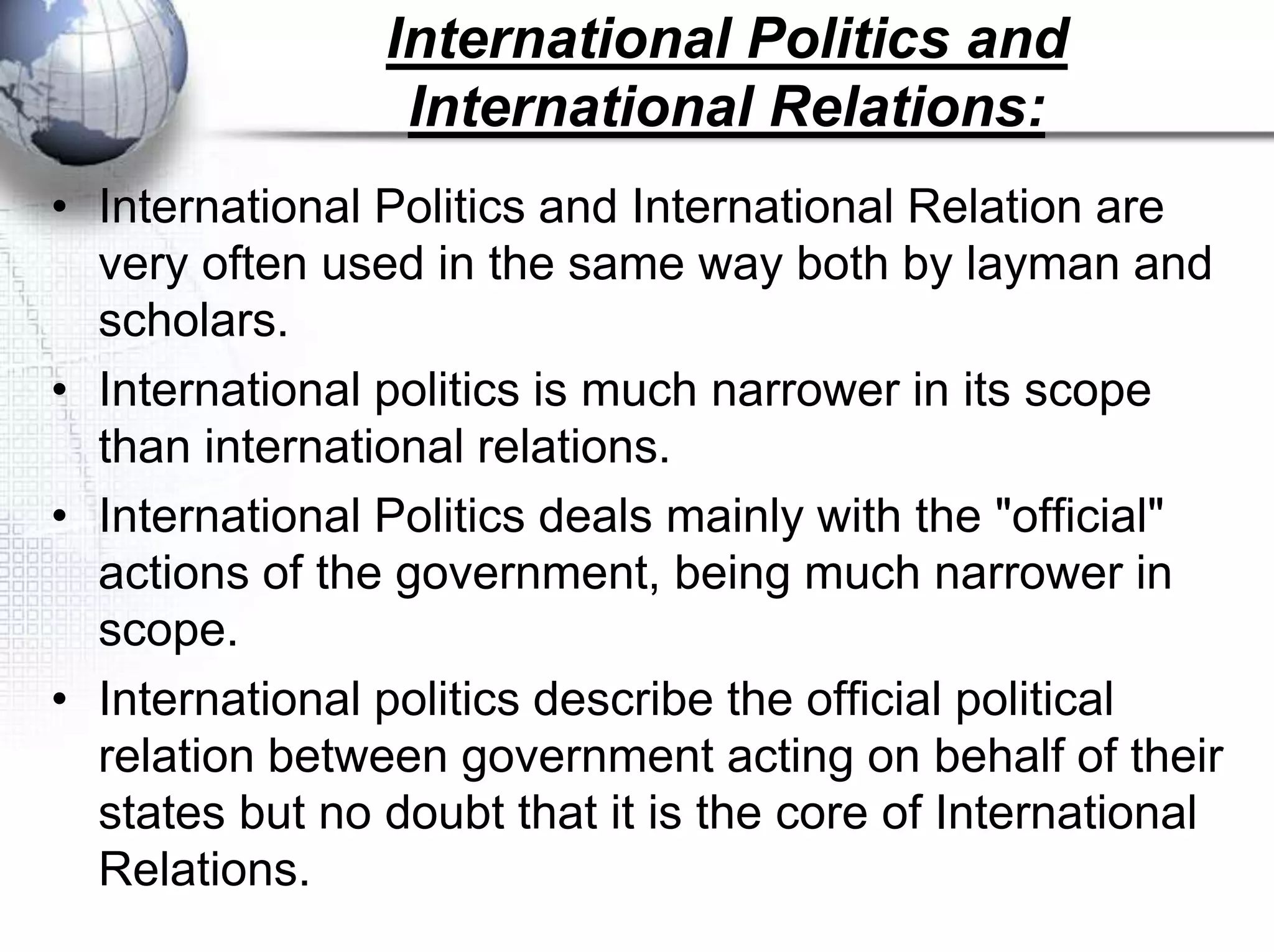 Introduciton to international relation | PPTX