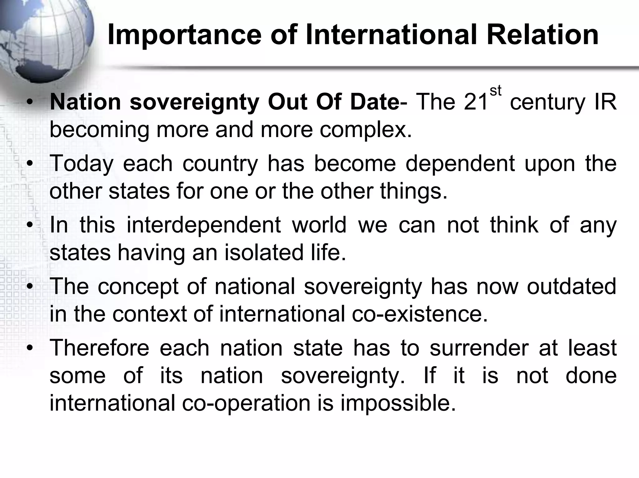 Introduciton to international relation | PPTX