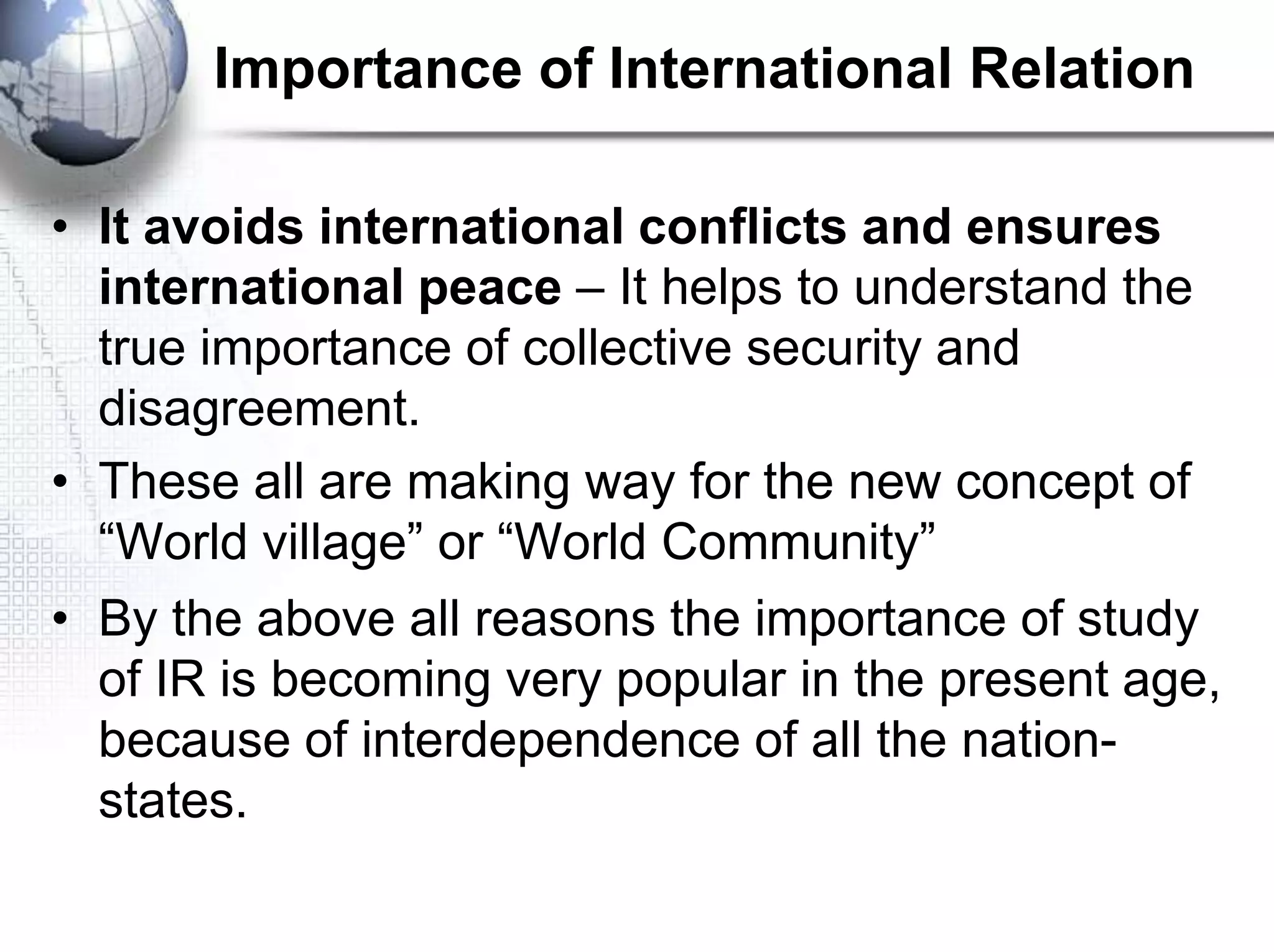 Introduciton to international relation | PPTX