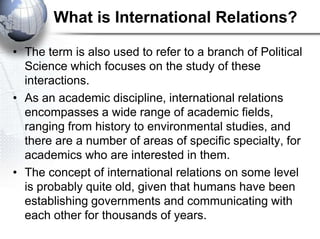 Introduciton to international relation | PPTX