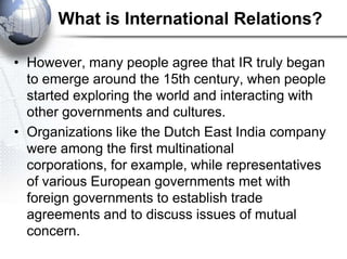 Introduciton to international relation | PPTX