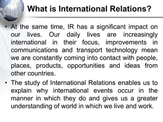 Introduciton to international relation | PPTX