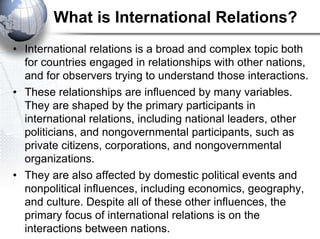 Introduciton to international relation | PPTX