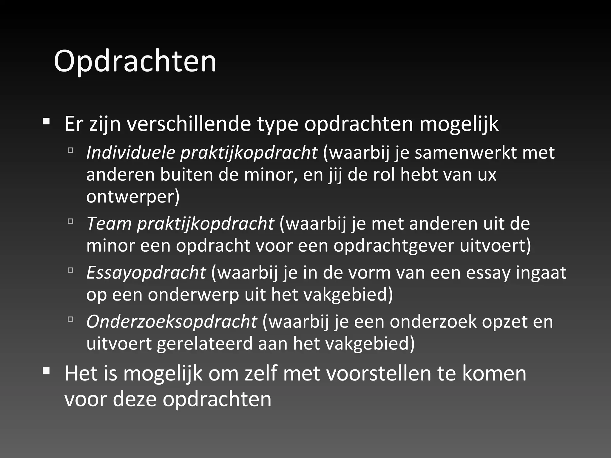 0708 Introductie user experience design minor | PPT