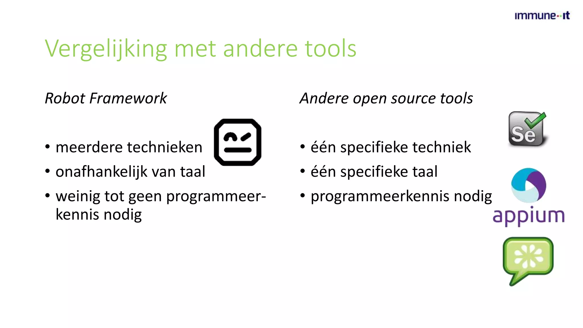 Introductie robot framework | PPT
