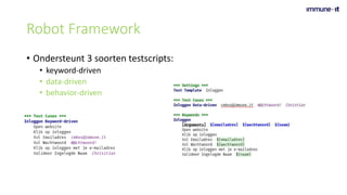 Introductie robot framework | PPT