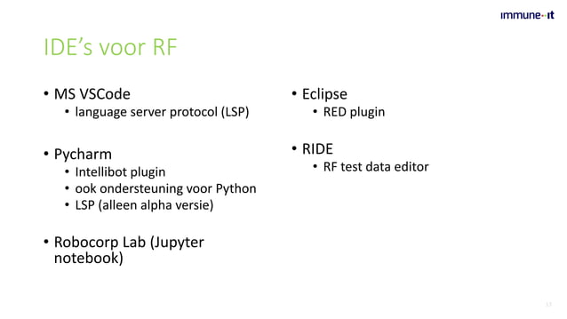 Introductie robot framework | PPT