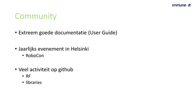 Introductie robot framework | PPT