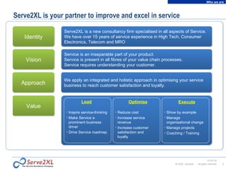 Introduction to Serve2XL | PPT | Information Services Industry | Industries