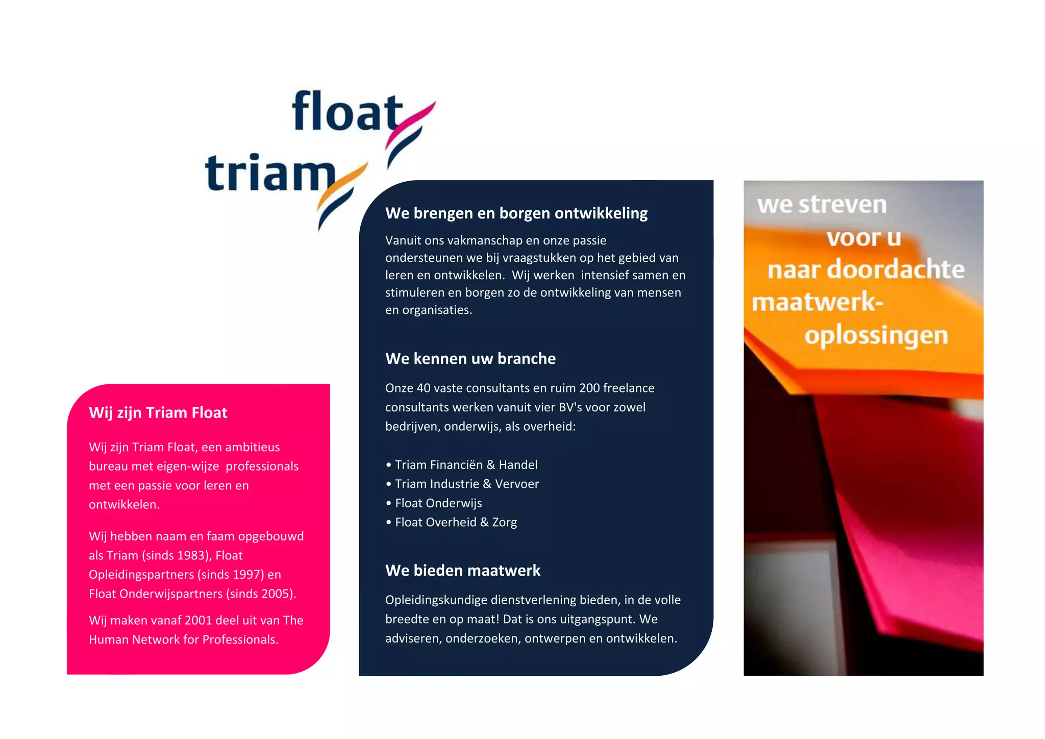 Introductie Triam Float | PPT