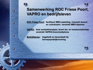 Wat is VAPRO? | PPTX