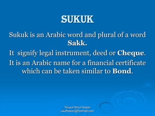 Introductin to sukuk | PPT