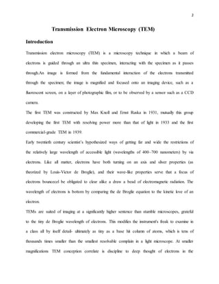 Transmission Electron Microscopy (TEM) | DOCX