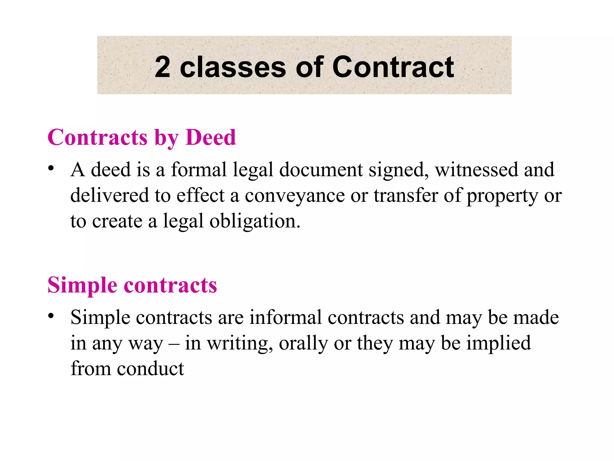 Introduction to Contract Law | PPT
