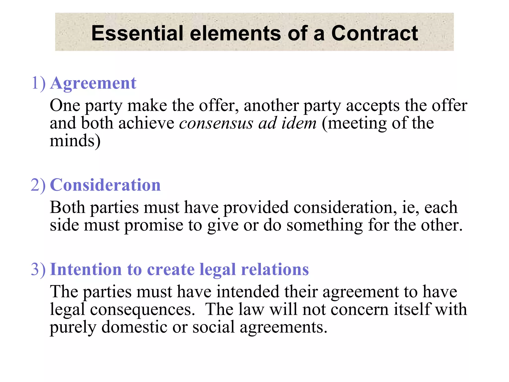 Introduction To Contract Law Ppt