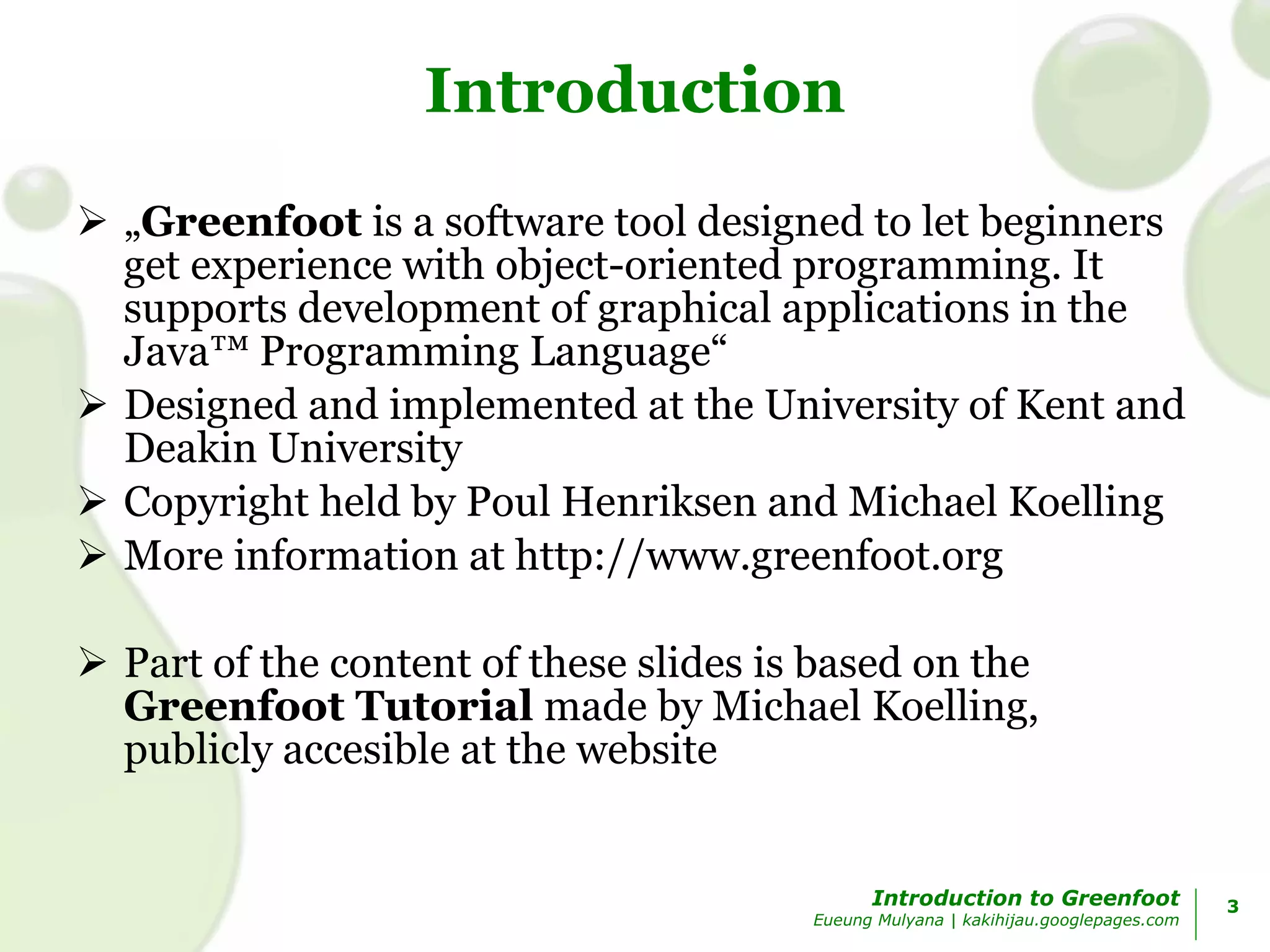 Greenfoot Introduction (1) | PPT