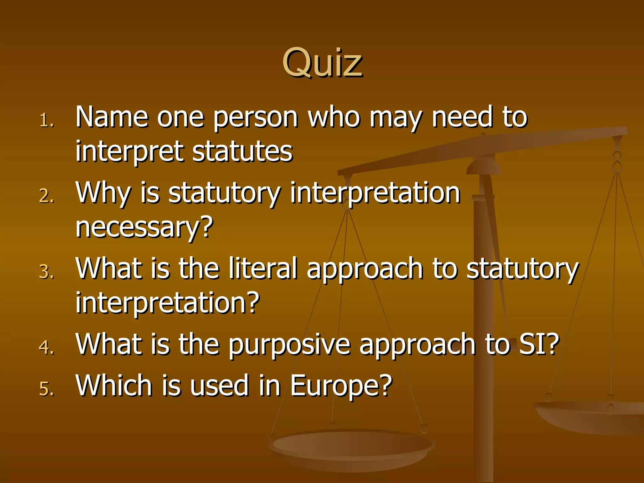 Introduction to Statutory Interpretation | PPT