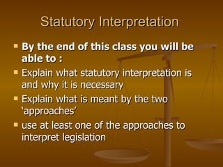Introduction to Statutory Interpretation | PPT