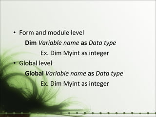 visual basic v6 introduction | PPT