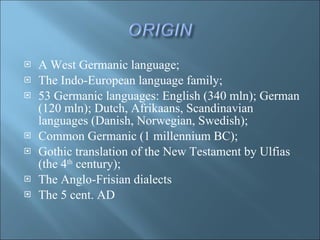 Introduction to the History of English | PPT