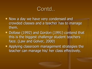 Management Strategies in Crowded Classes | PPT