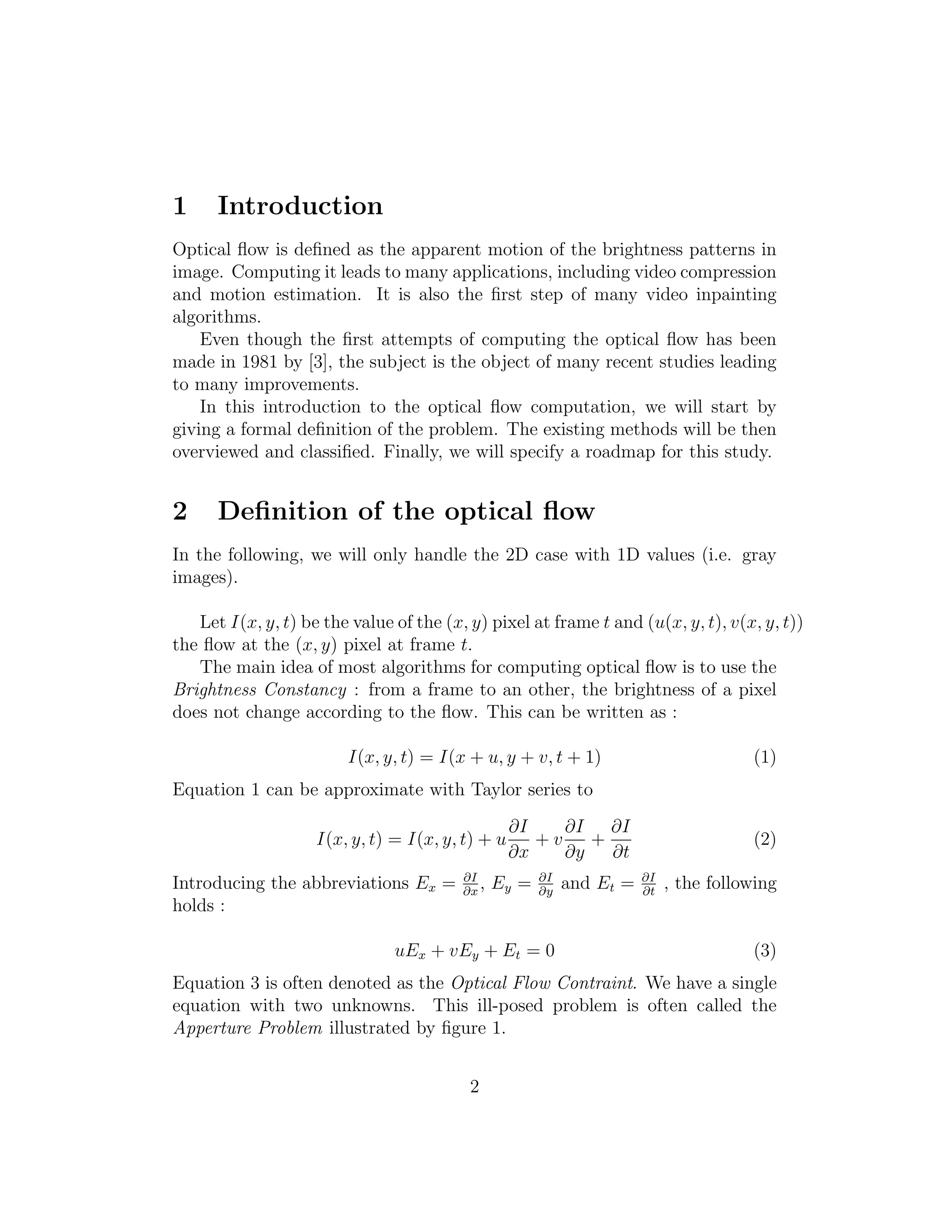 Introduction to Optial Flow | PDF