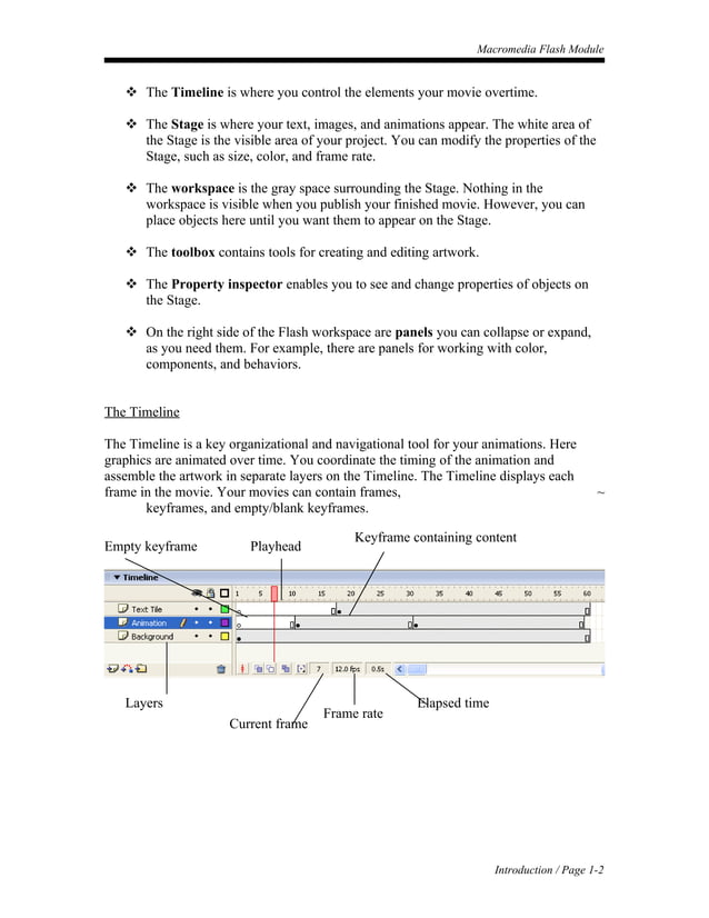 Introduction to Flash | DOC | Computer Animation | Computer Software ...