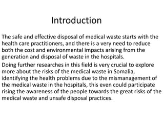 Assessment of medical wast practices and disposal in hospitals of ...
