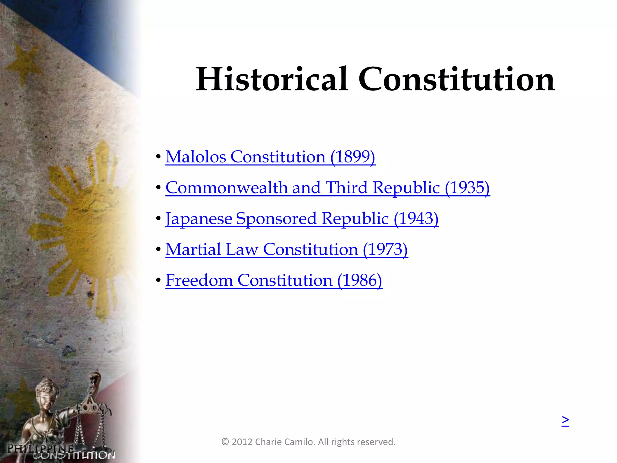 Introduction to Philippine Constitution 1987 | PPTX