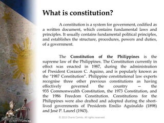 Introduction to Philippine Constitution 1987 | PPTX