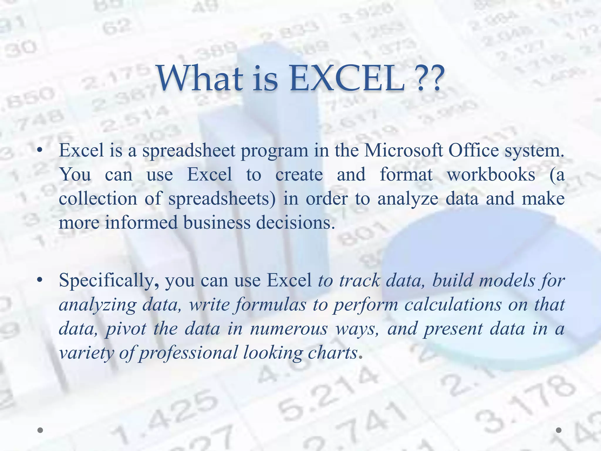 Introduction to Excel | PPT