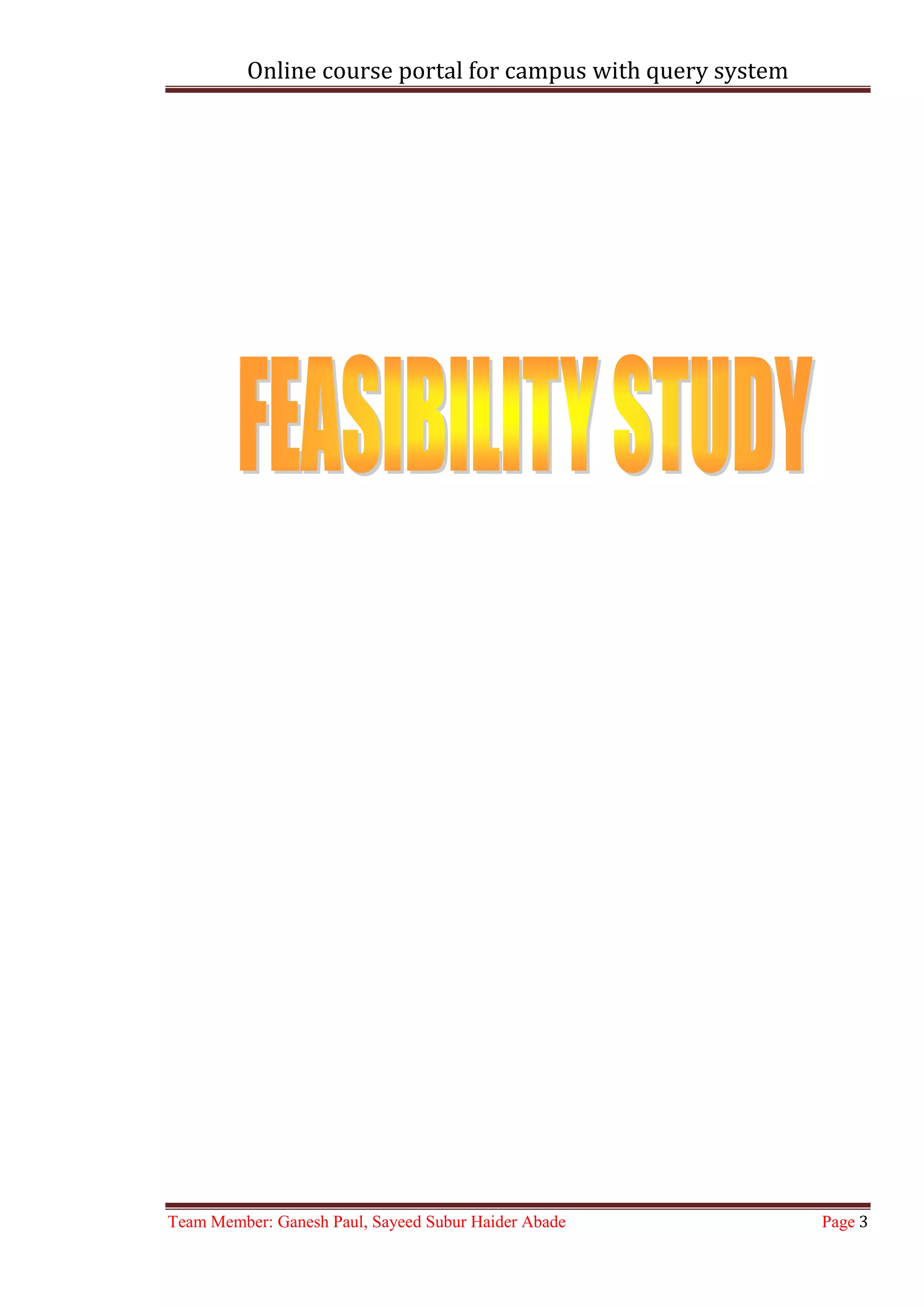 Online course portal for campus with query system | DOCX