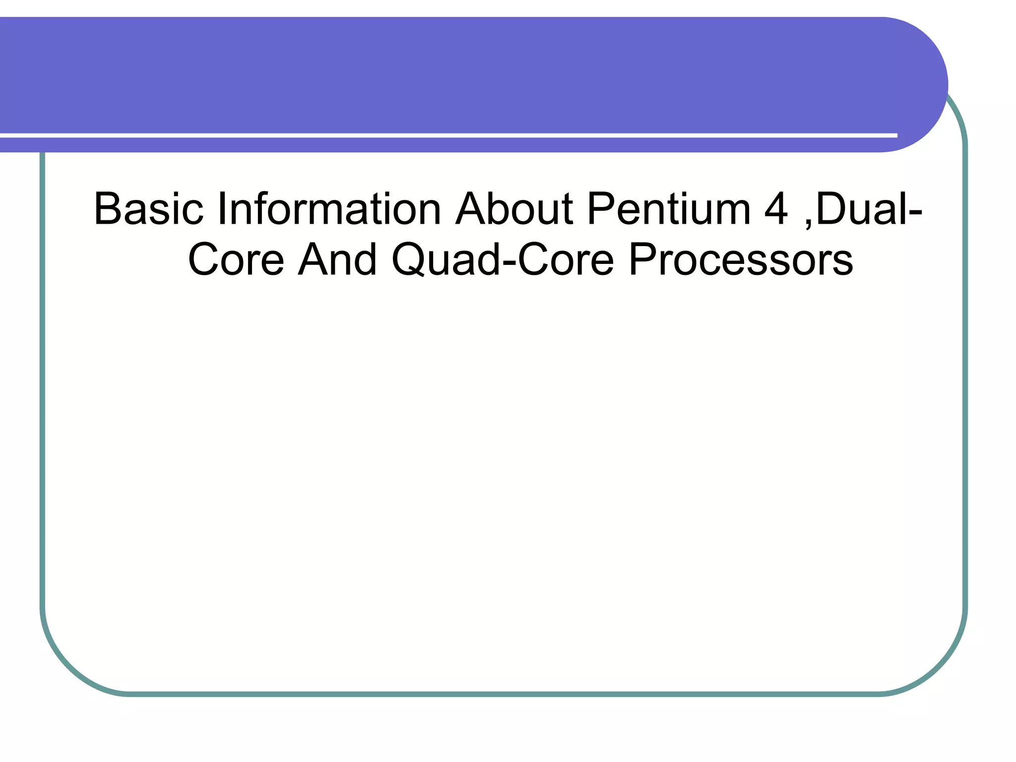 Intel new processors | PPT