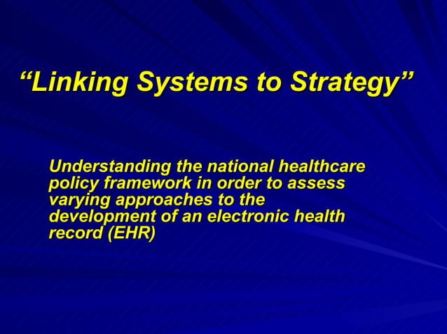 Linking Systems to Strategy - Introduction | PPT