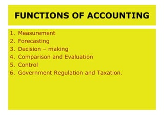 Introduction to accounts | PPT